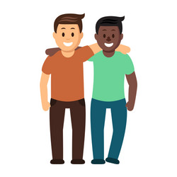 Conversation between two people cartoon Royalty Free Vector