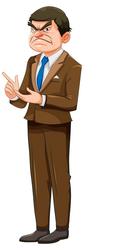 Businessman with grumpy facial expression Vector Image