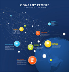 Simple dark company infographic profile overview Vector Image