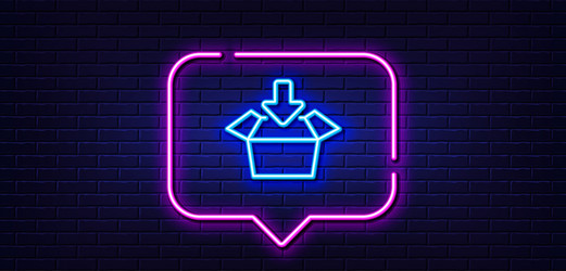 Get box line icon open delivery parcel sign Vector Image