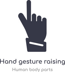 Outline hand gesture raising index finger Vector Image