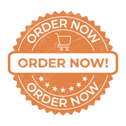 Order now stamp rubber badge seal label with Vector Image