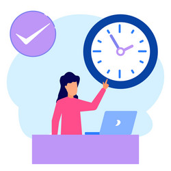 Graphic cartoon character of time management Vector Image