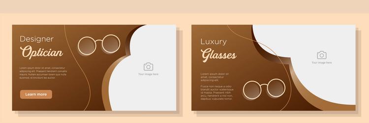 Optician store business card template eyeglasses Vector Image