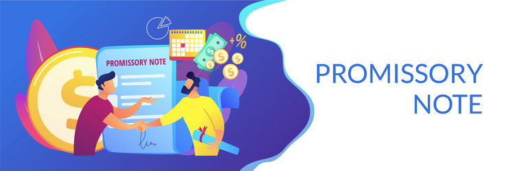 Promissory note concept Royalty Free Vector Image