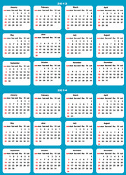 Ornate vintage calendar of 2014 year Royalty Free Vector