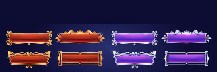 Medieval golden buttons ui game menu elements Vector Image