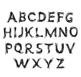 Alphabet abc hand lettering Royalty Free Vector Image