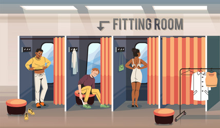 Fitting room in store Royalty Free Vector Image
