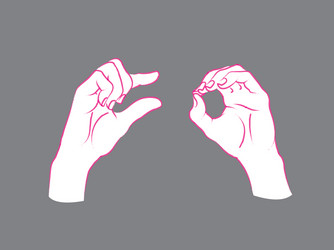 Gesture zero a little bit sign stylized hand Vector Image