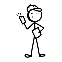 Phone Stickman Smartphone Vector Images (over 120)