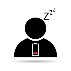 Tired man icon with shadow sleep emotion Vector Image