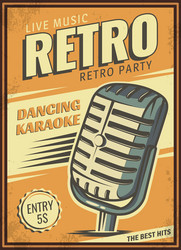 Vintage banner retro party Royalty Free Vector Image