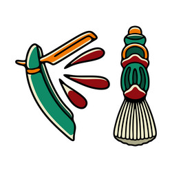 Barber part 1 traditional tattoo Royalty Free Vector Image