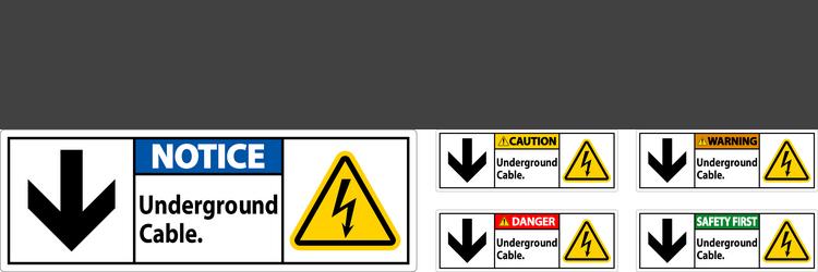 Danger sign underground cable sign Royalty Free Vector Image