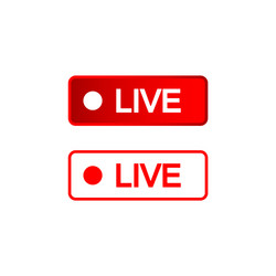 Live icon symbol button Royalty Free Vector Image