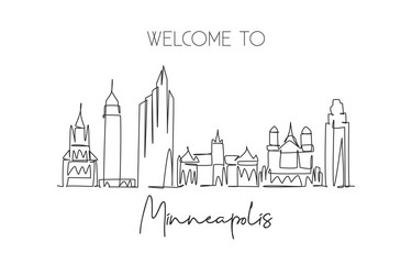 Minneapolis city skyline minnesota usa Royalty Free Vector