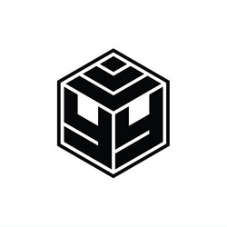 Yy letter logo monogram hexagon shield shape Vector Image