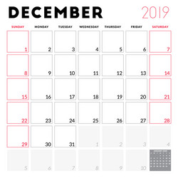 Monthly planner template Royalty Free Vector Image