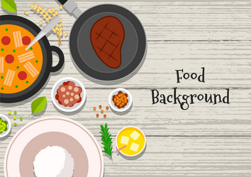 Food background dishes Royalty Free Vector Image