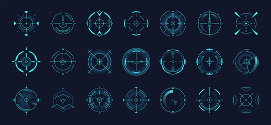 Hud radar navy sonar digital target detect system Vector Image