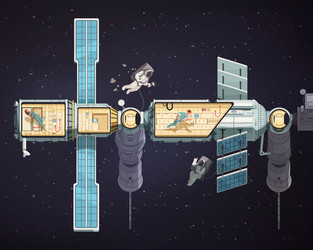 International space station orbital science Vector Image
