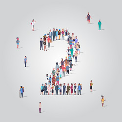 Big people crowd forming number eight 8 shape Vector Image