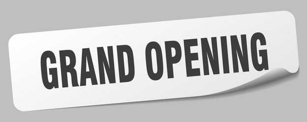 Grand opening sticker label Royalty Free Vector Image