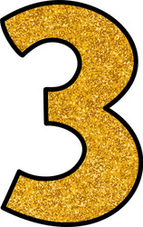 Flat number 3 isolated on white background Vector Image