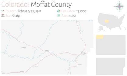 Map moffat county in colorado Royalty Free Vector Image