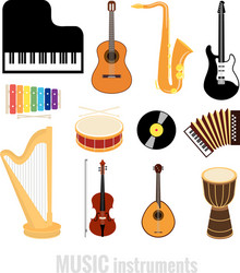 Children playing different musical instruments Vector Image