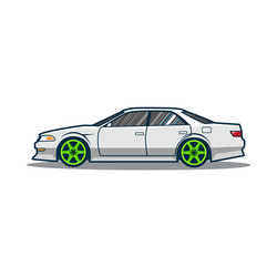 Cartoon japan sport car side view Royalty Free Vector Image
