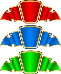 Blue round frame with ribbon Royalty Free Vector Image