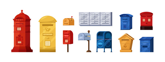 Postbox Cartoon Letterbox Vector Images (over 500)