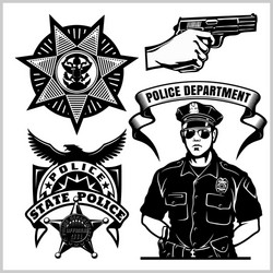 Police labels policeman law enforcement badges Vector Image