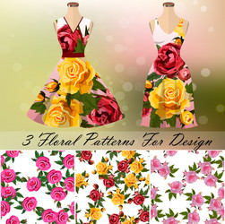 Dress with an trendy rose design Royalty Free Vector Image