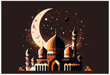 Islamic style mosque Royalty Free Vector Image