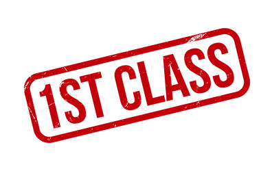 1st class rubber stamp seal Royalty Free Vector Image