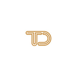 Alphabet letters initials logo dt td d and t Vector Image