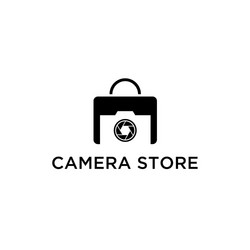 Camera logo design modern unique black Royalty Free Vector