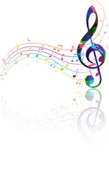 Colorful Music Notes Background Royalty Free Vector Image