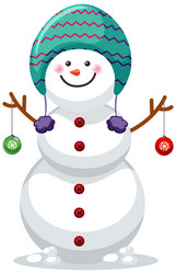 Snowman wearing christmas hat Royalty Free Vector Image