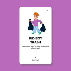 Kid boy trash Royalty Free Vector Image - VectorStock