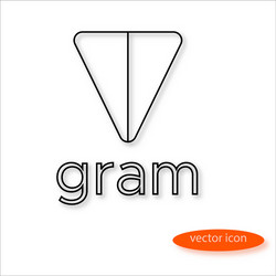 Gram cryptocurrency symbol in thin line casting Vector Image