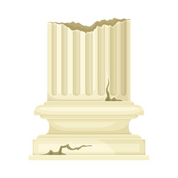 Broken marble pillar roman stone column ruin Vector Image
