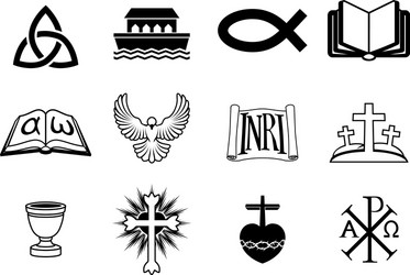 Set of christian icons Royalty Free Vector Image
