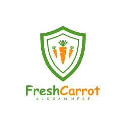 Shield carrot logo design creative Royalty Free Vector Image