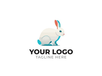 Adorable rabbit logo design Royalty Free Vector Image