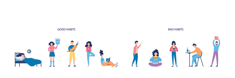 Good Habit and Bad Habits Vector Images (over 270)