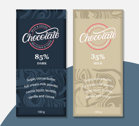 Chocolate bar packaging template design Royalty Free Vector